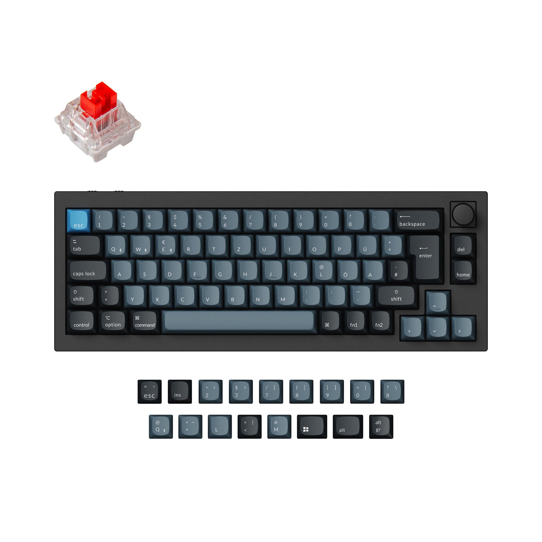Keychron Q2 Pro QMK/VIA Wireless Custom Mechanical Keyboard ISO Layout