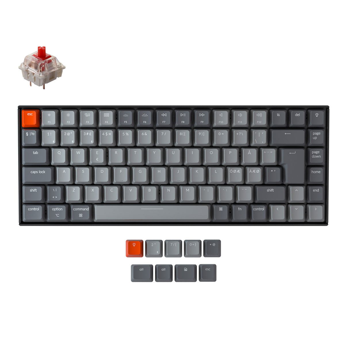 Keychron K2 Wireless Mechanical Keyboard (Nordic ISO Layout) - Version ...